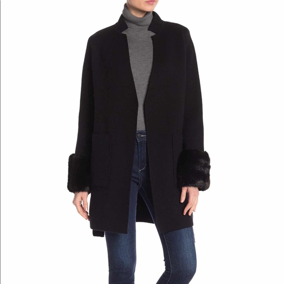 Love Token | Sweaters | New Love Token Faux Fur Cuffed Knit Jacket ...